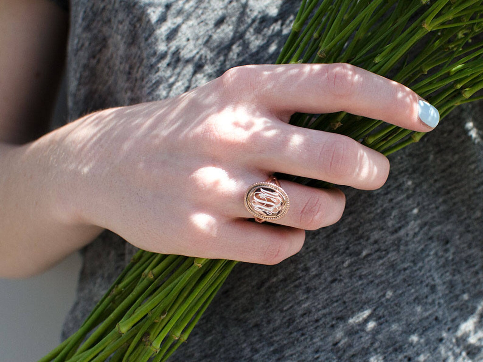 925 Sterling Silver Monogram Flip Ring, Two Sided Ring, Double Side ...