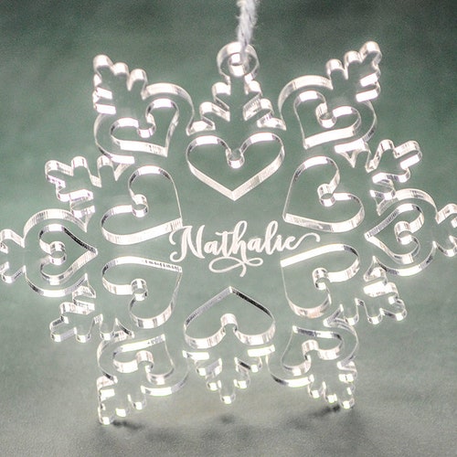 Custom Snowflake Name Ornaments Personalized Laser Cut - Etsy