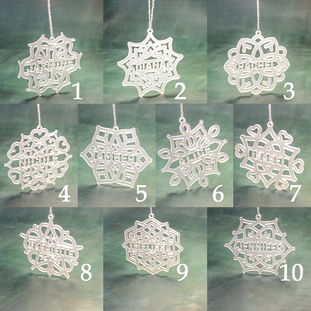 PERSONALIZED ACRYLIC SNOWFLAKE Ornaments // Custom Name - Etsy Norway