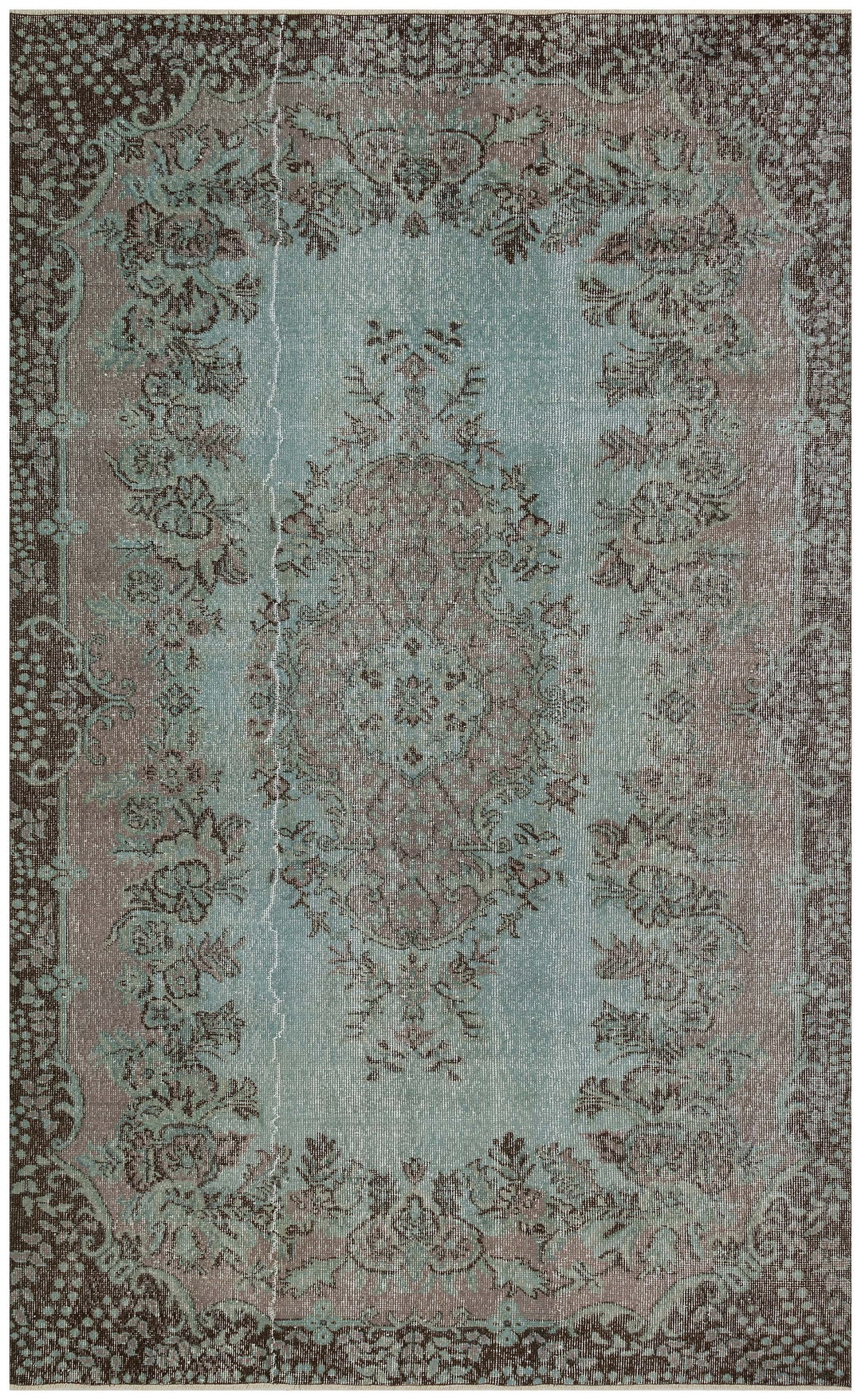 Blue Distress Rug 5.61 X 9 Ft, Turkish Rug, Modern Large Rug, Oushak ...