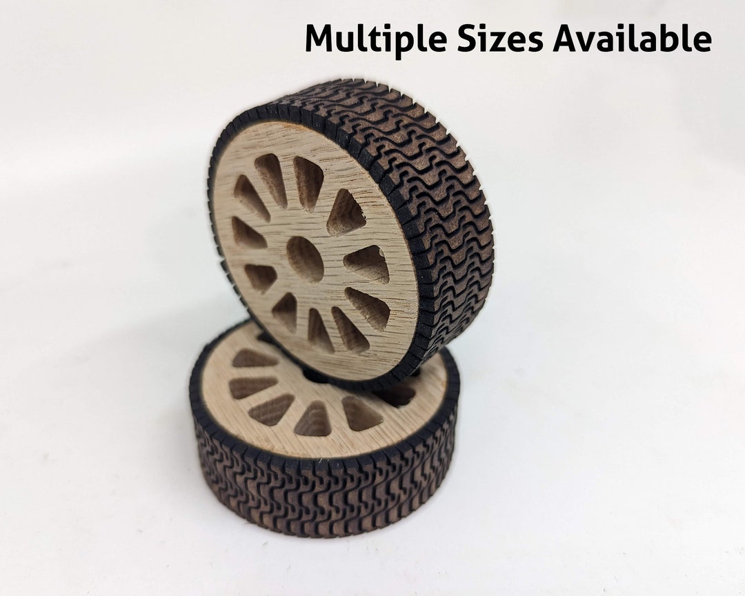 3/4 Thick, Solid Hardwood Wheels W/ Tread (set of 2) (red Oak ...