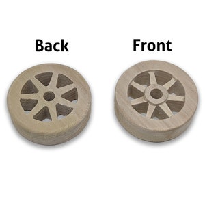 7 Spoke Wooden Wheels (set of 2), Multiple Sizes, Inset Spokes, 3/4 ...