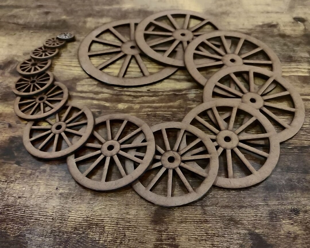 HDF Craft Wheels: 11 Spoke Paintable Wooden Wheels (set of 4) - Etsy