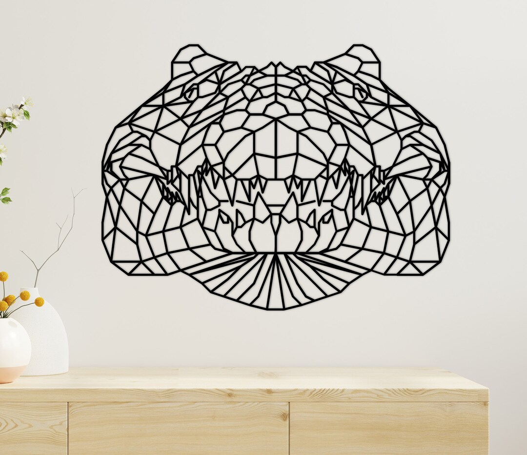 Geometric Alligator Head, 3/16 Inch Thick, Gloss Black, Modern Eco ...