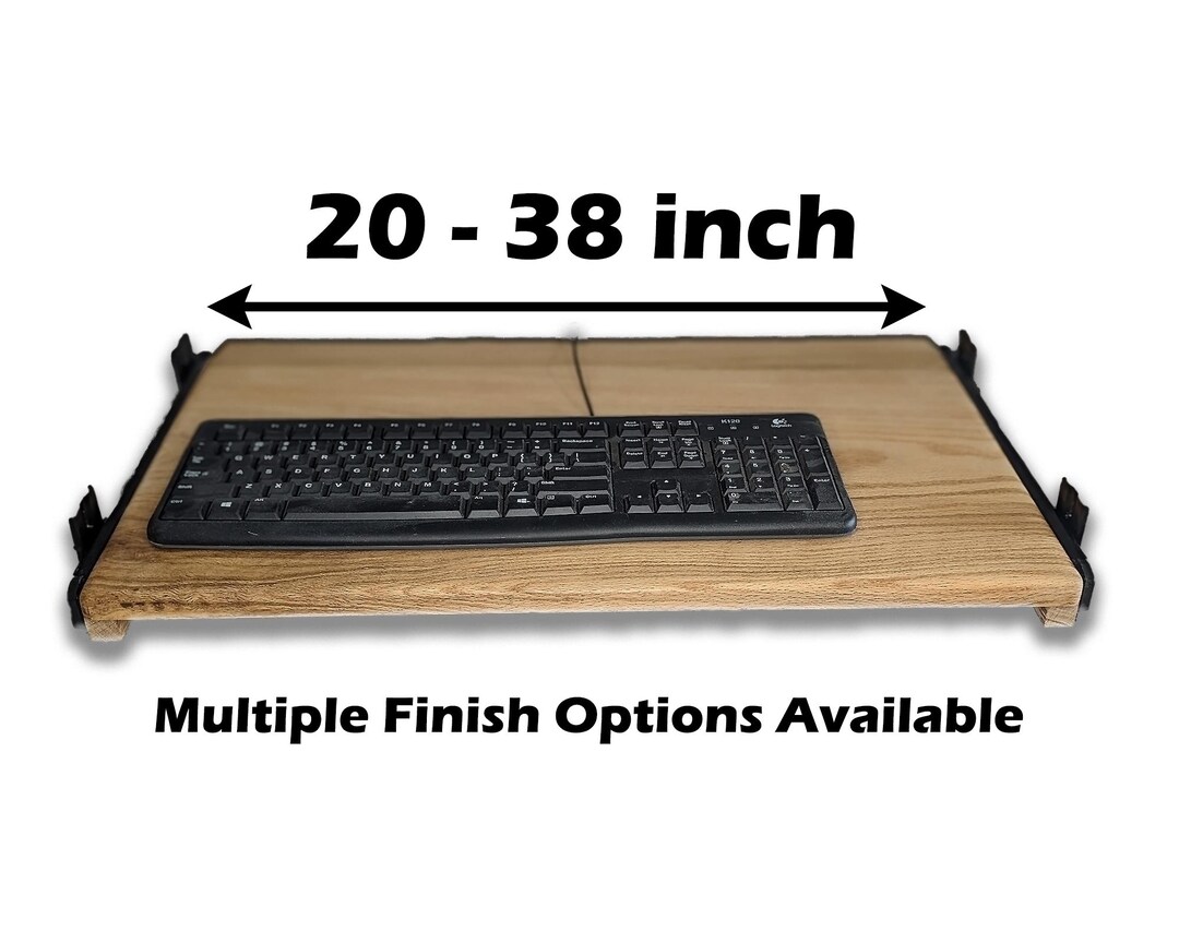 Oak Keyboard Tray (satin Clear Coat), Custom Wooden Keyboard Tray Slide ...