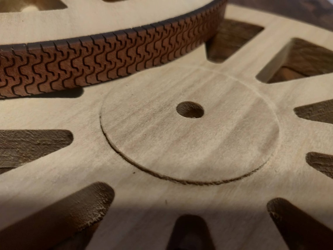 Wooden Wheels With Tread (set of 2) - Model Car Wheels, Craft Supplies ...