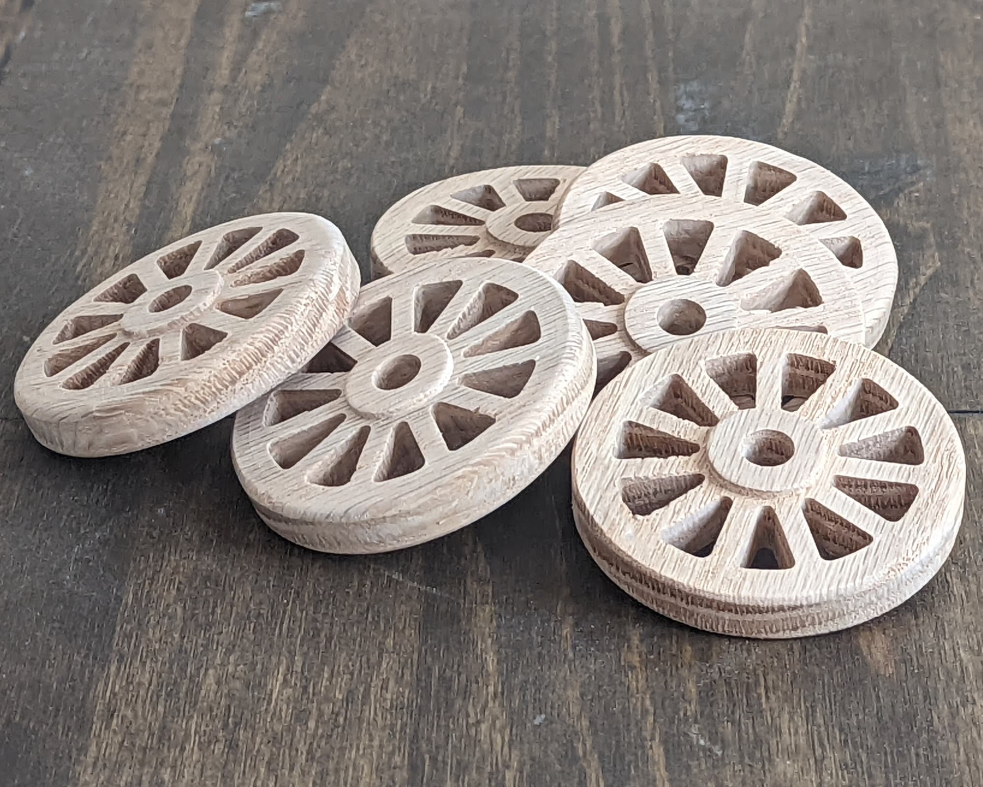Wooden Oak Wheels (set of 2), 1/2 Inch Thick, Multiple Sizes - Etsy