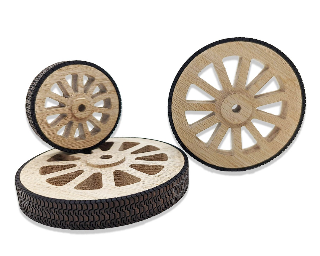 Solid White Oak Wheels With Tread (set of 2) - Etsy