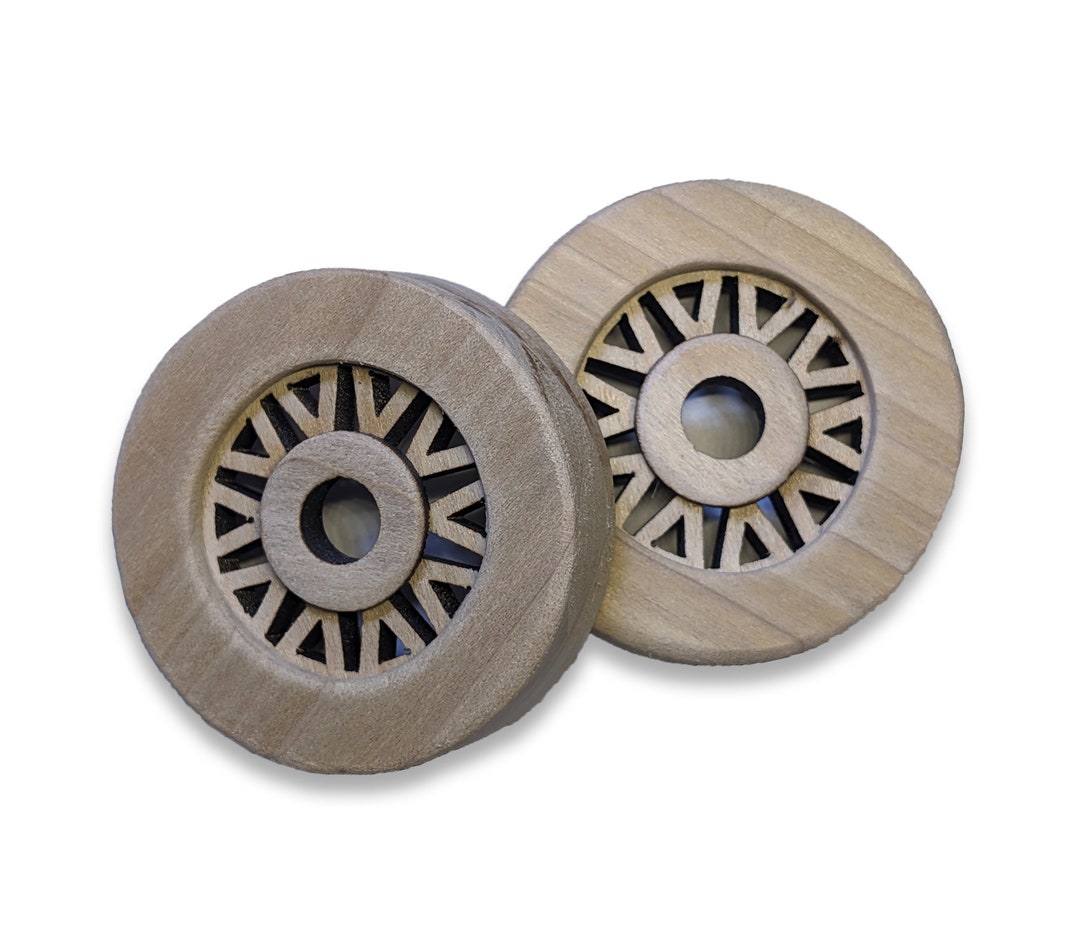 Vintage Wooden Wheels (set of 2), Multiple Sizes, Inset Spokes, 5/8 ...