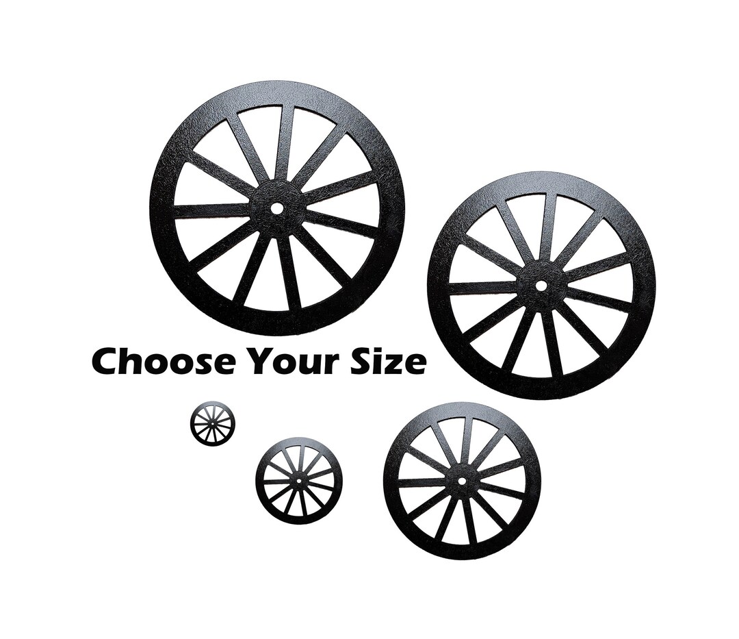 Black 11 Spoke Wheels, Wooden Composite , Wagon Wheels, Paintable ...