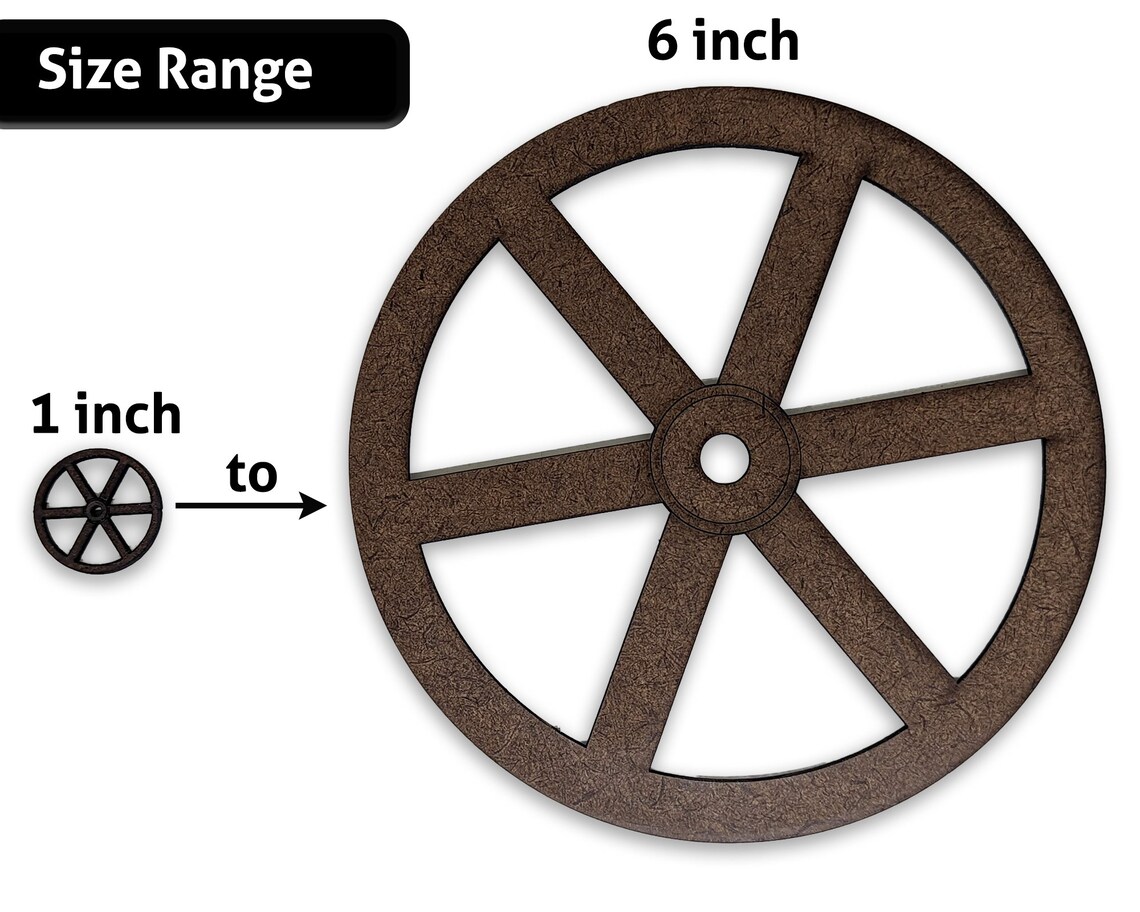 6 Spoke Wheels Wooden Composite Wagon Wheels Paintable - Etsy