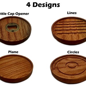 Modern Coaster Set, Wooden Coaster Set , Bottle Cap Opener, Minimulest ...