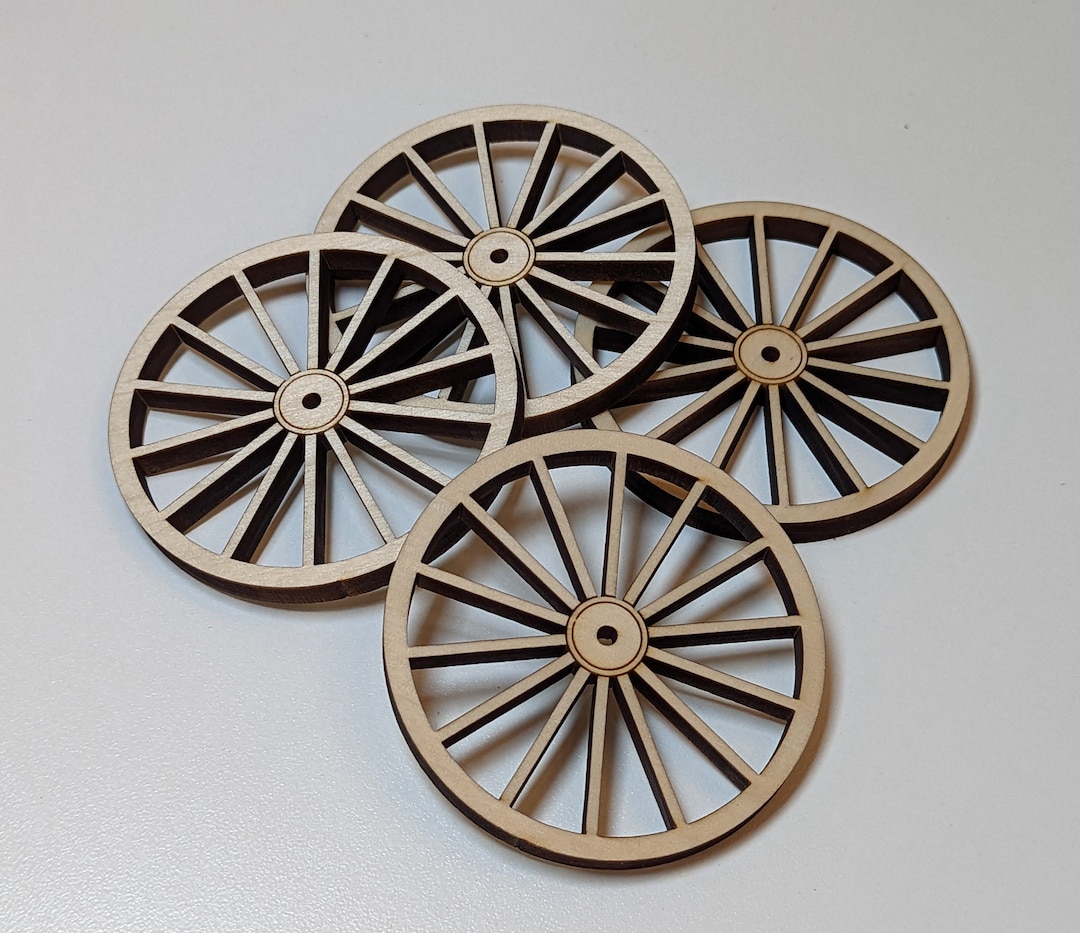 3" Poplar Wood Wagon Wheels: 14 Spoke, 1/8 in Center Hole Paintable ...