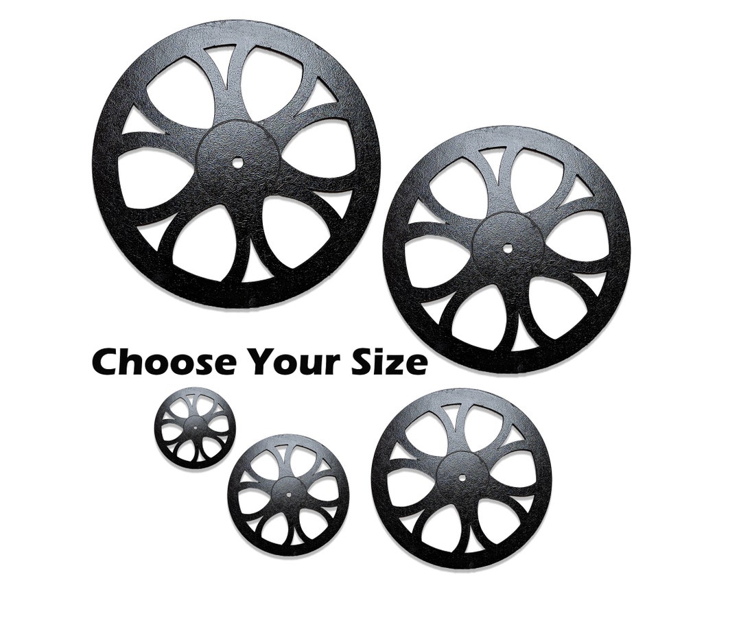 6-spoke Curved Wagon Wheels With Black Gloss Enamel Finish - for Craft ...