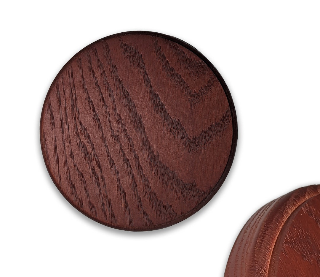Red Oak Round Display Base: Dark Mahogany Stain, Trophy & Art Stand - Etsy