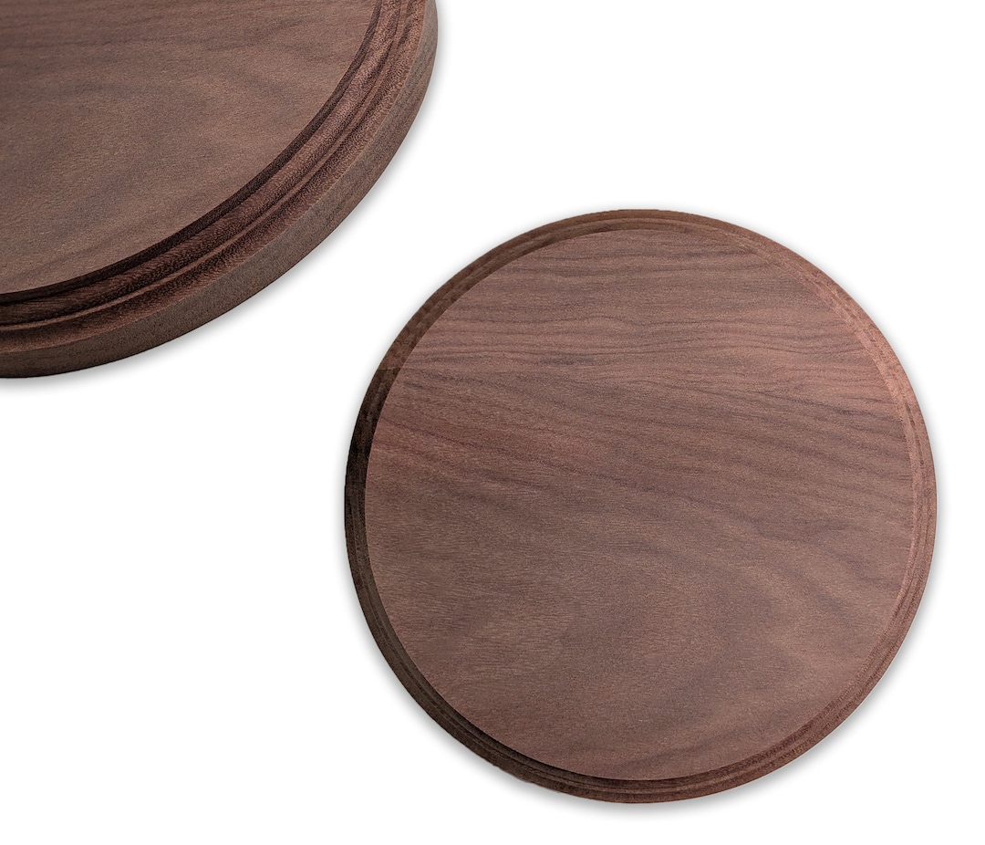 Round Display Base, Unfinished Solid Santos Mahogany, 7/8 in Thick, 3/8 ...