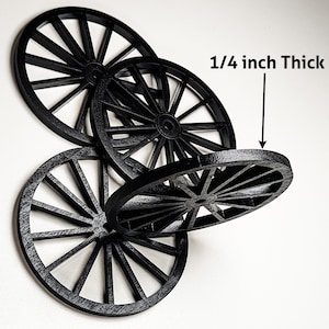 Black 4.5 Inch OD, 1/4 in Center Hole, 1/4 Inch Thick, 14 Spoke Wooden ...