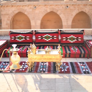 ARABIC Aleppo Classic RED Handloomed Oriental Seating COVER- Majlis ...