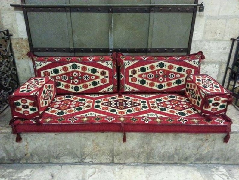 ARABIC Oriental Seating Set . Anatolian . Majlis Rug Fabric | Etsy