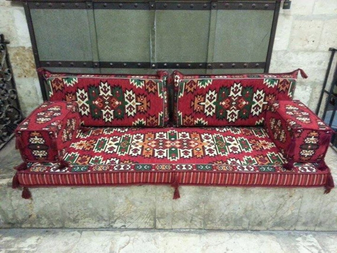 ARABIC Oriental Seating Set . Hittite . Majlis Rug Fabric - Etsy
