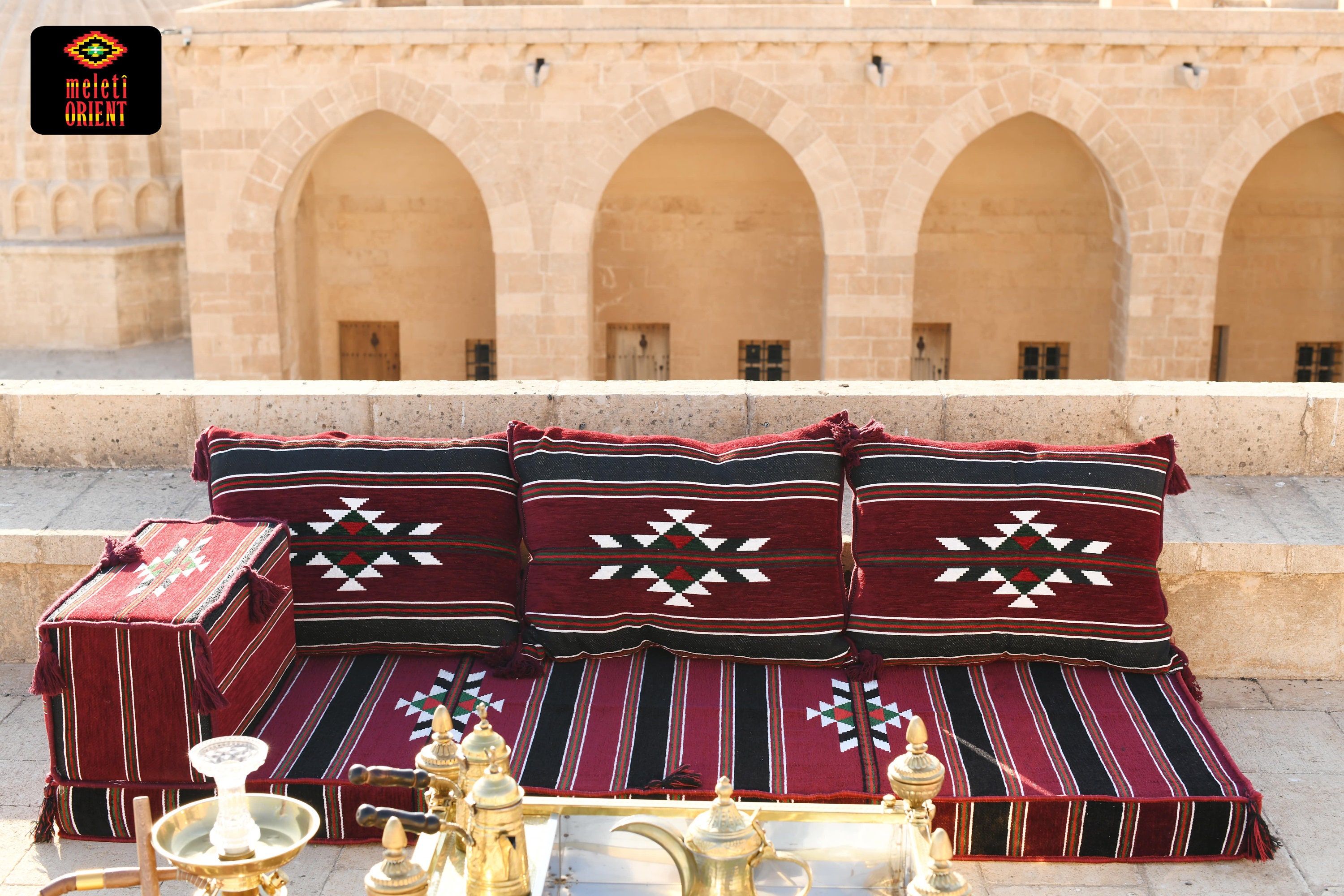 ARABIC Artuqid MAROON Oriental Seating - Majlis - Velvet - Floor ...