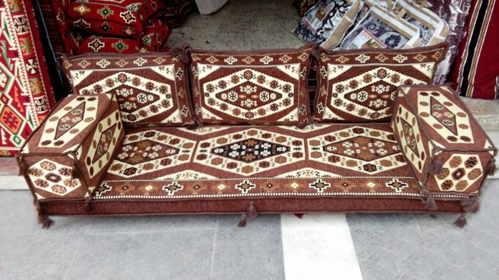 ARABIC Oriental Seating Set . Anatolian . Majlis Rug Fabric - Etsy