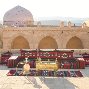 ARABIC Aleppo Classic RED Handloomed Oriental Seating COVER- Majlis ...