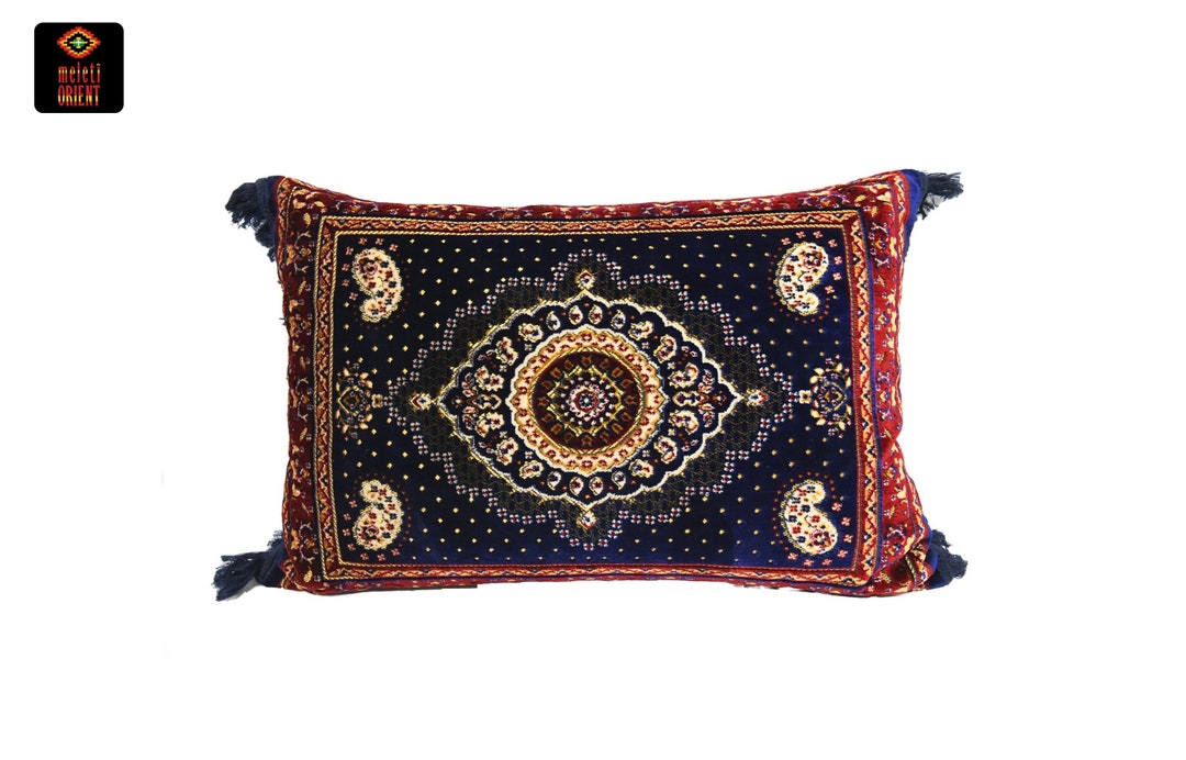 Afghan Royal BLUE Large Pillow Case Kilim Cushions, Authentic Pillow ...