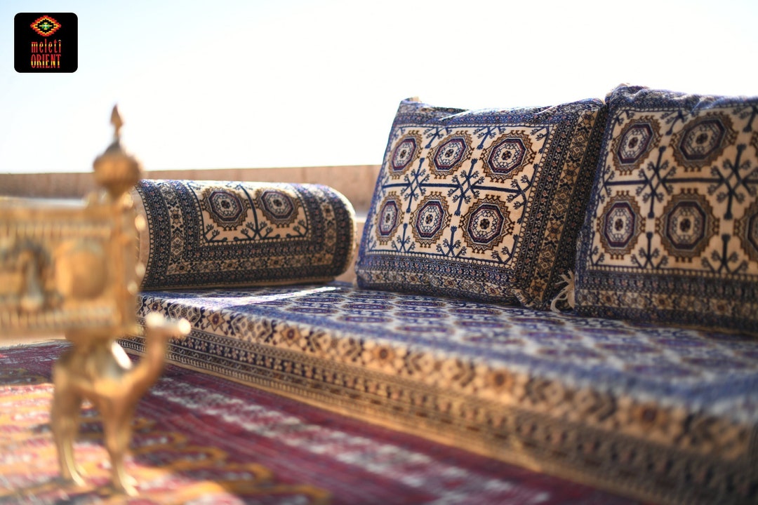 AFGHAN Bukhara BEIGE Oriental Seating Majlis Toshak Bukhara Silky ...