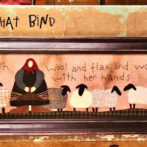 Primitive Wool Applique Pattern Threads That Bind Sheep - Etsy