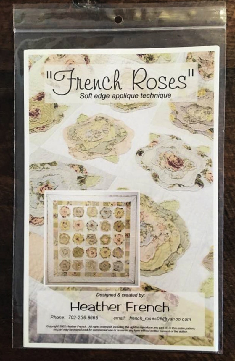 French Roses Soft Edge Applique Pattern - Etsy