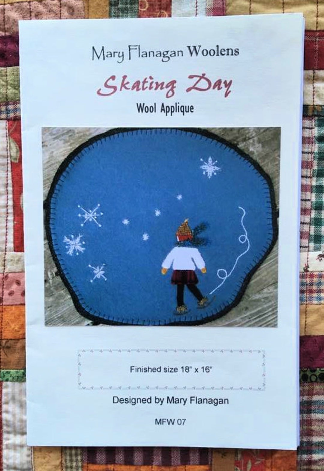 Mary Flanagan Wool Appliqué Pattern – Skating Day Winter Wall Hanging ...