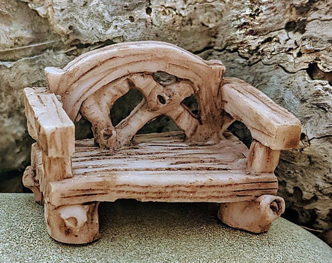 Outdoor Fairy Garden Bench, Miniature Resin Bench for Gnomes, Pixies ...