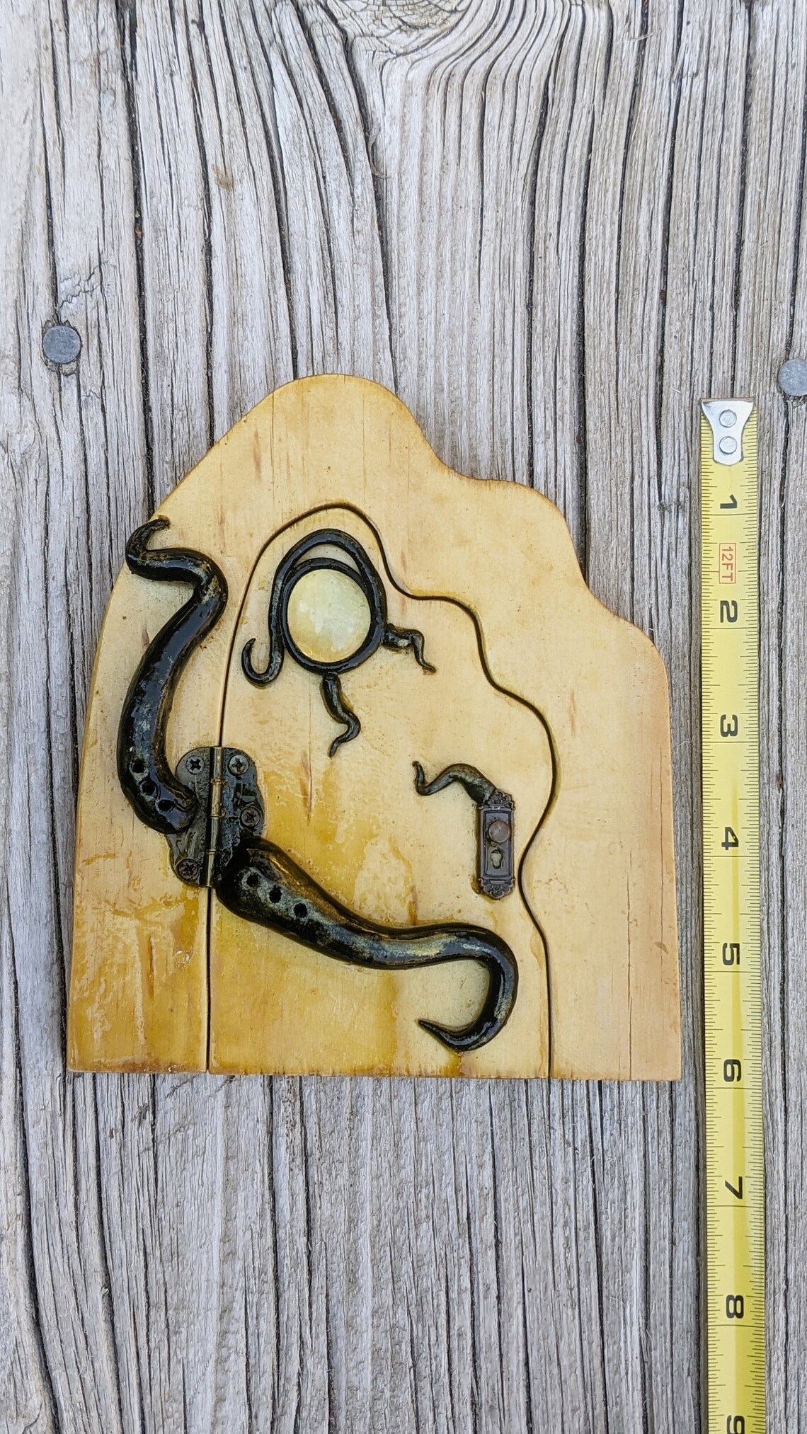 Functional Miniature Wood Door Outdoor Fairy Door for Gnomes - Etsy