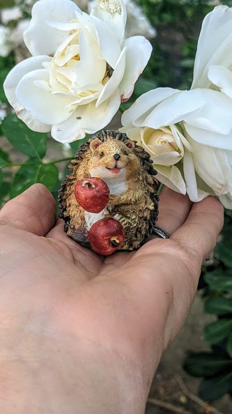 Miniature Hedgehog With Two Apples Mini Hedgehog for Outdoor | Etsy