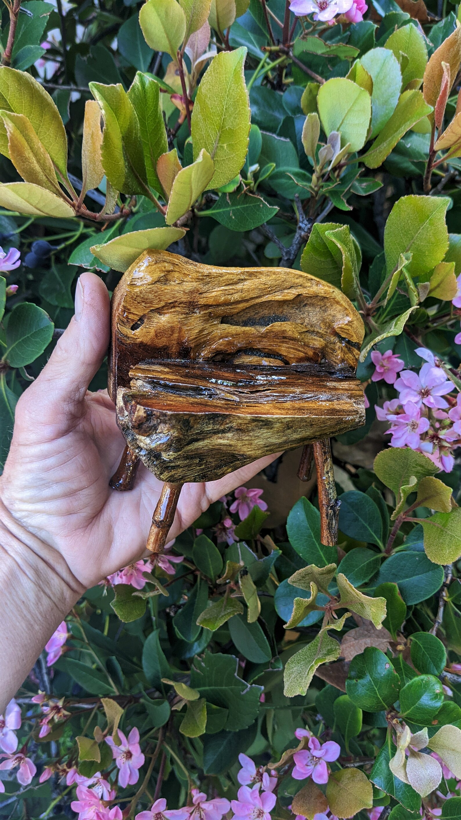 Outdoor Fairy Garden Bench With Live Edge Gnome Bench - Etsy