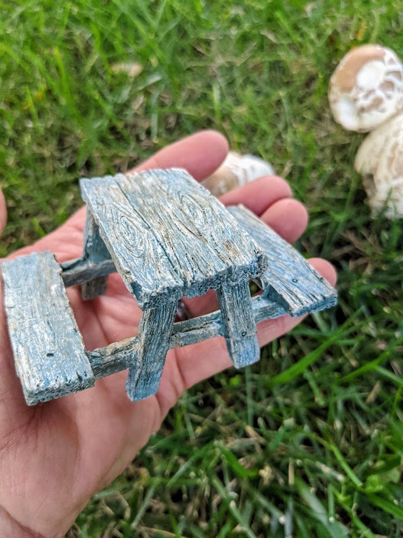 Fairy Garden Picnic Table Set Miniature Picnic Table With | Etsy