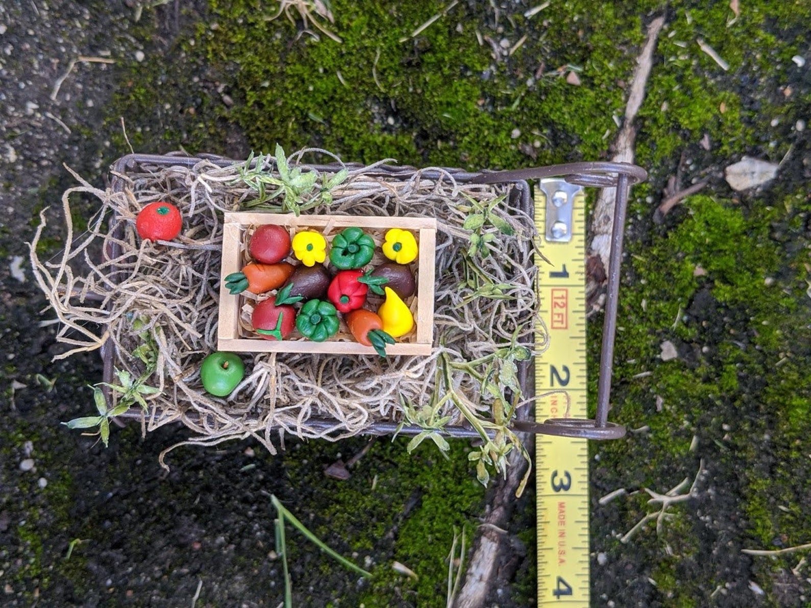 Harvest Wheelbarrow With Vegetables for Fairy Gardens Fairy | Etsy