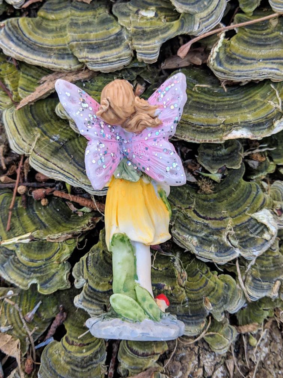 Standing Yellow Flower Fairy Miniature Outdoor Fairy | Etsy