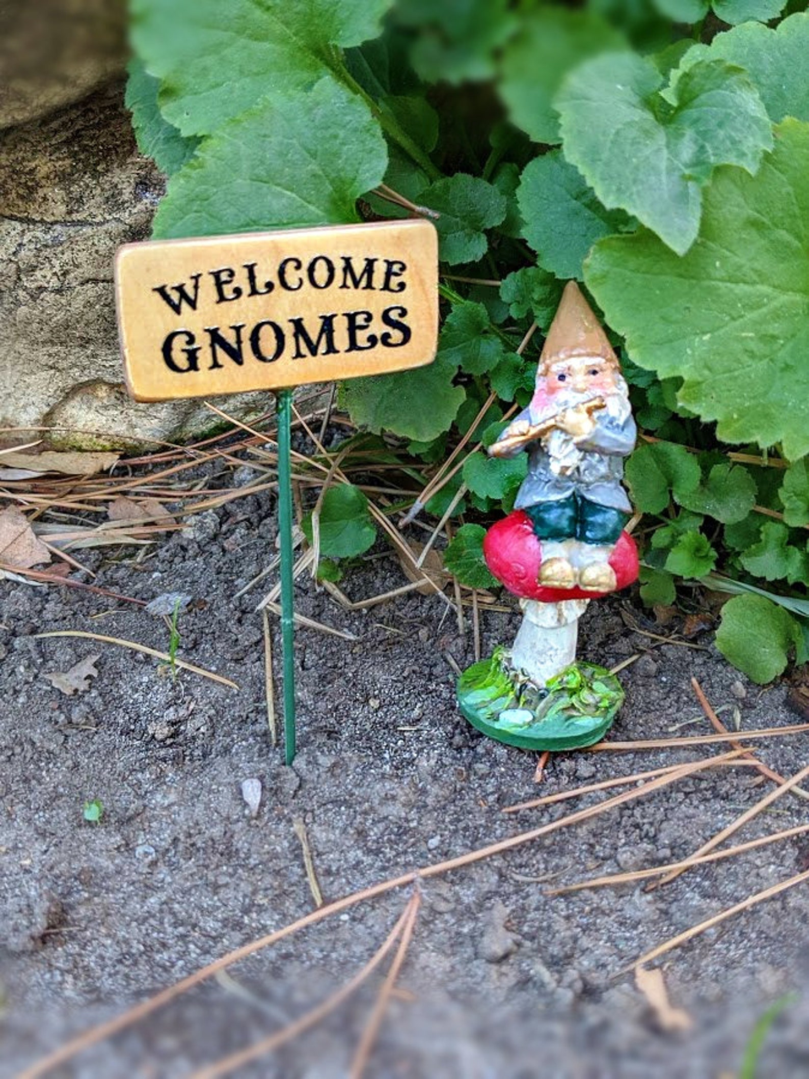 Welcome Gnomes Sign Outdoor Gnome Garden Miniature Sign Wood | Etsy