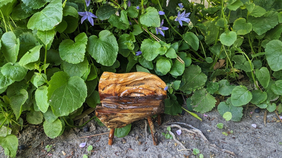 Outdoor Fairy Garden Bench With Live Edge Gnome Bench - Etsy
