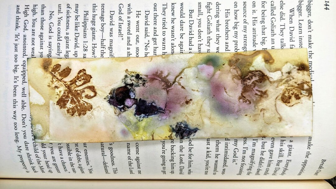 Eco Print Handmade Paper Bookmark Laminated | Botanical Handcrafted ...