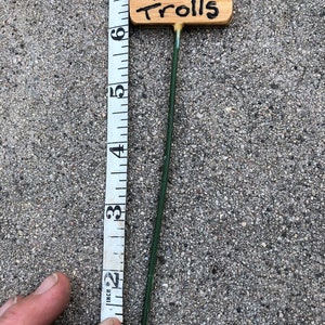 Outside Fairy Garden Sign, No Trolls Warning, Troll Sign, Outdoor Fairy ...