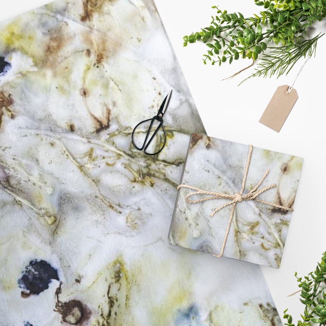 Eco Print Design Fine Wrapping Paper Marbled Design Abstract Gift Wrap ...