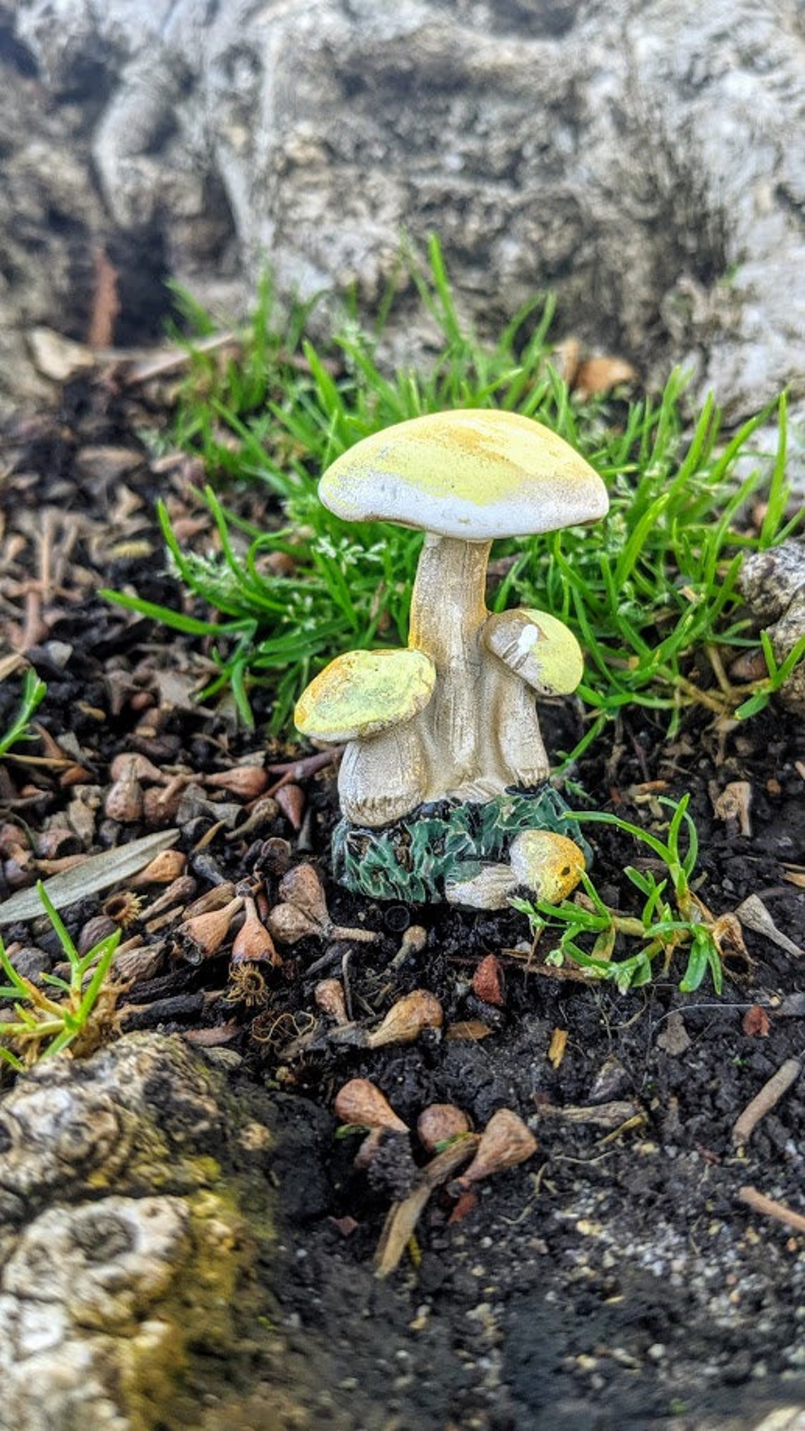 Mushroom Display for Fairy Gardens Mushroom Trio for Outdoor | Etsy