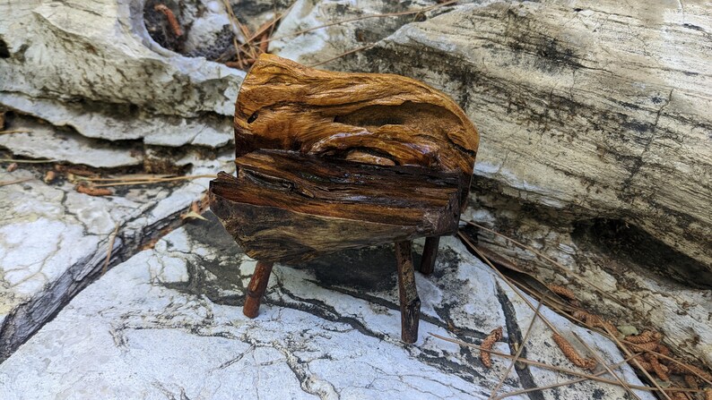 Outdoor Fairy Garden Bench With Live Edge Gnome Bench - Etsy