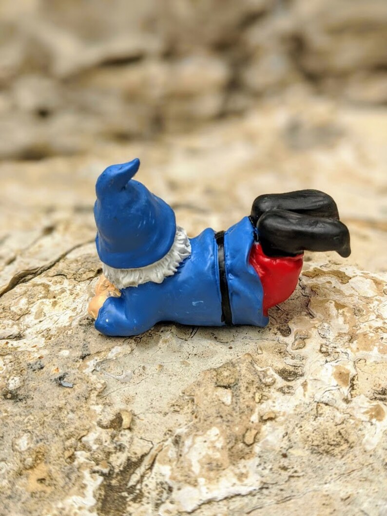 Gnome Figurine Laying Down Resin Gnome for Miniature Gardens - Etsy