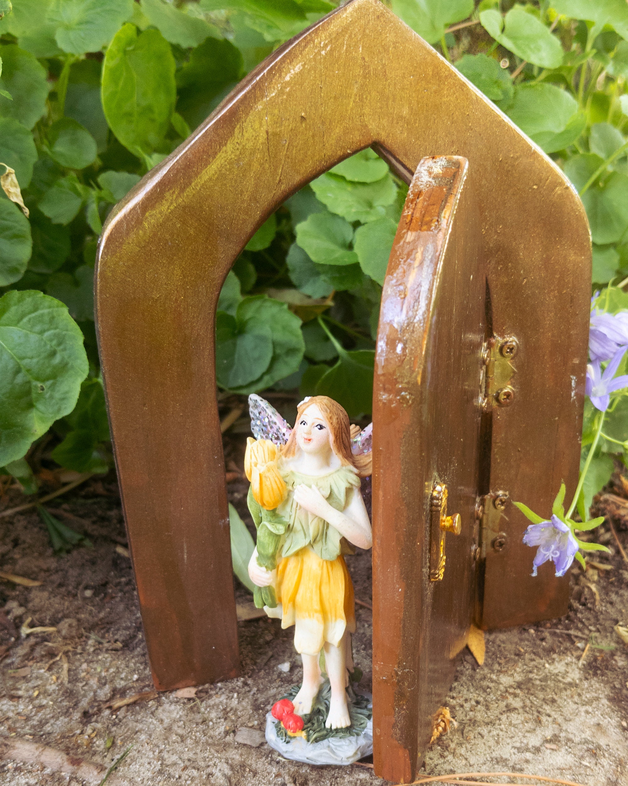 Golden Fairy Door That Opens and Closes, Faerie Door With Shimmering ...