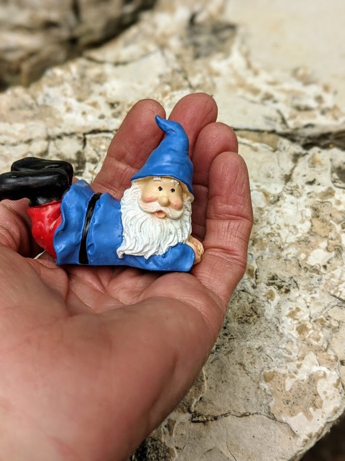 Gnome Figurine Laying Down Resin Gnome for Miniature Gardens - Etsy