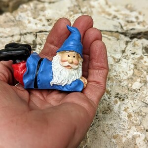 Gnome Figurine Laying Down, Resin Gnome for Miniature Gardens, Resting ...